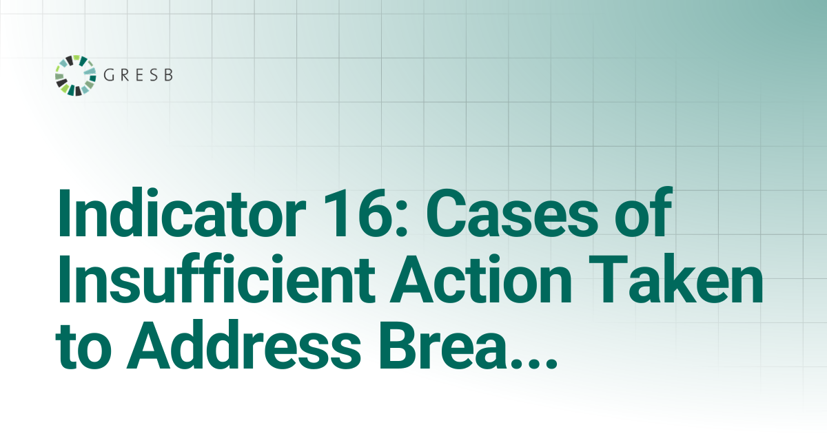 Indicator 16: Cases of Insufficient Action Taken to Address Breaches of ...